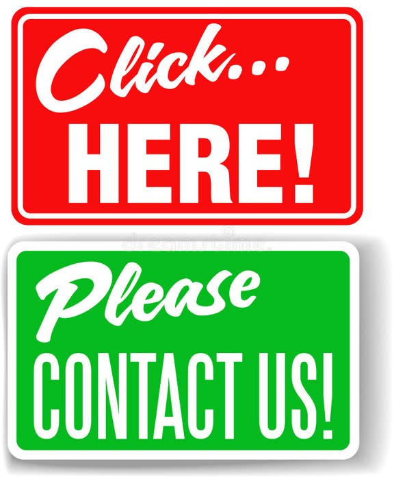 Please Contact Us Click Here Store Signs Stock Vector - Illustration of ...