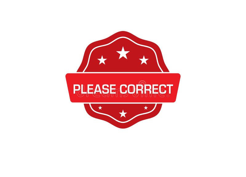 Please Correct Label Sticker,Please Correct Badge Sign Stock Vector ...
