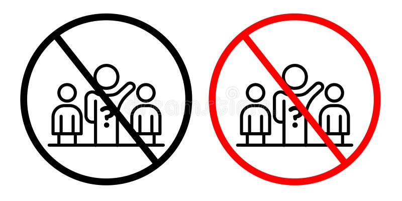 Please Do Not Ask Sign Icon Set. Inquiry and Request Control Vector ...