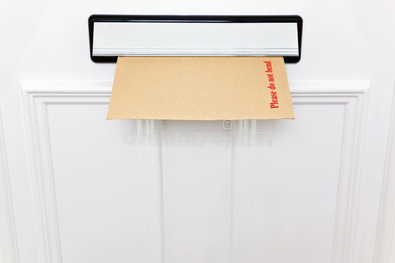 Please Do Not Bend Envelope in a Letterbox Stock Image - Image of ...