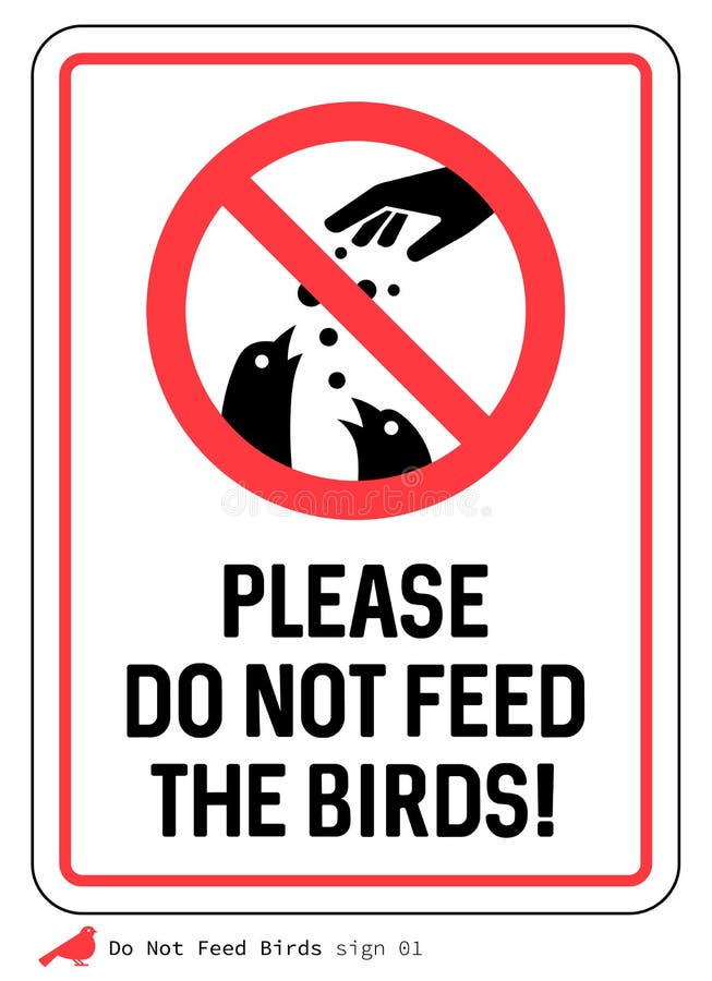 Do Not Feed The Birds Sign Vector Stock Vector - Illustration of hand ...
