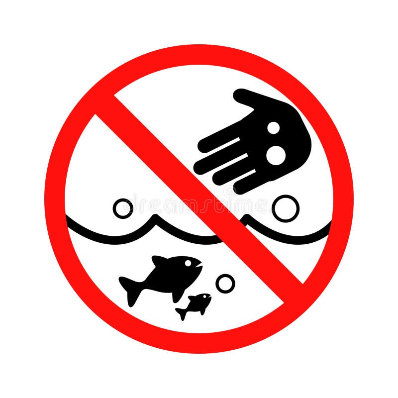Please Do Not Feed Fishes, Red Prohibited Sign. Stock Vector ...