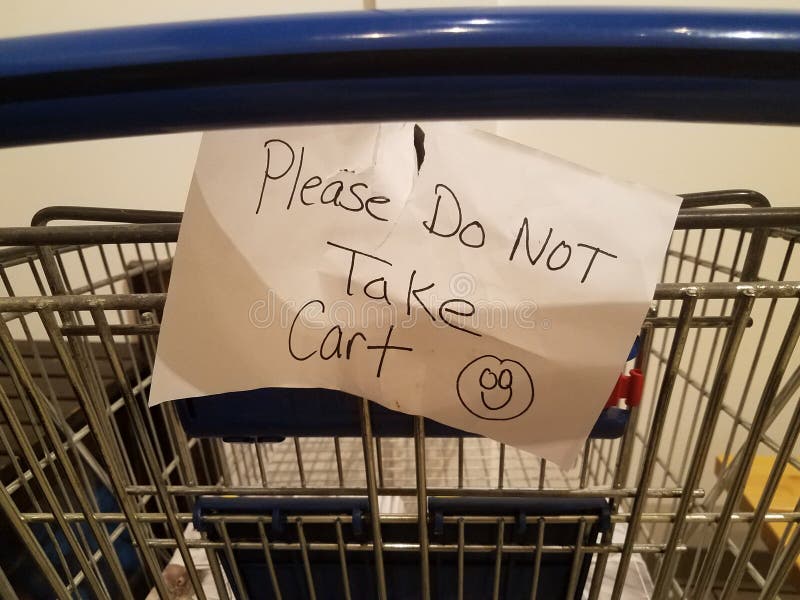 Please Do Not Take Cart Sign on Shopping Cart Stock Image - Image of ...