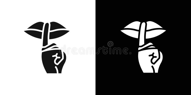 Please Do Quite Pssst Icon Flat Vector Set Outline Stock Vector ...