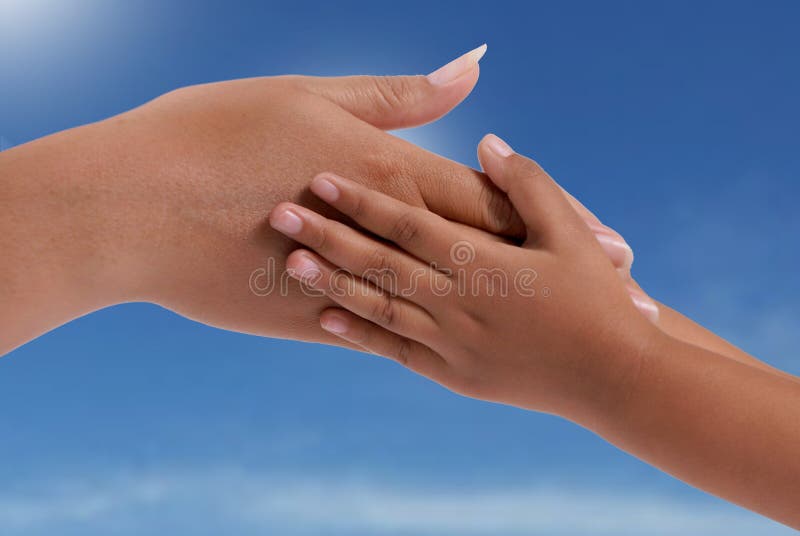 Handshake between Mother and Daughter Stock Photo - Image of forgive ...