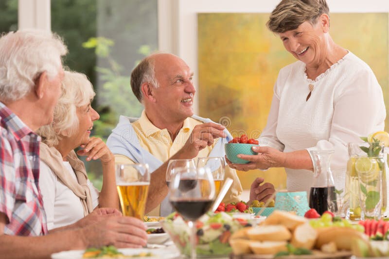 Please, help yourself stock image. Image of happy, senior - 77560525