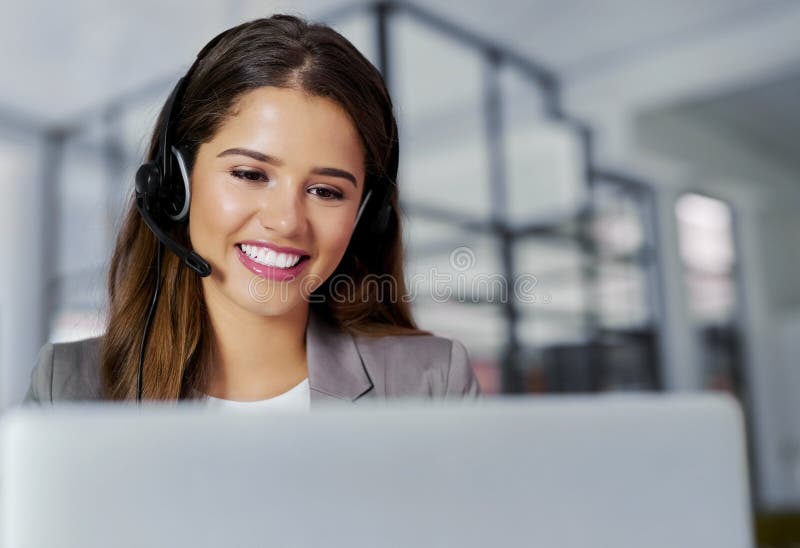 Please Hold while I Connect Your Call. an Attractive Young Woman ...