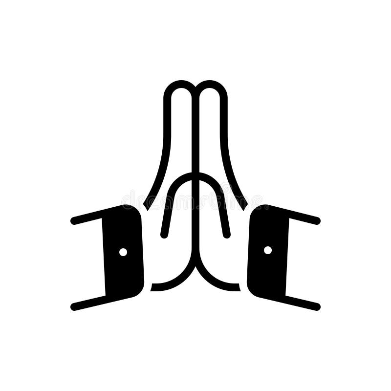 Black Solid Icon for Please, Hand and Pray Stock Vector - Illustration ...