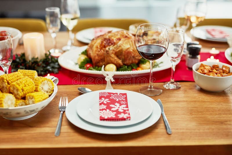 Please Join Us for Dinner. a Feast on a Dining Table with No People at ...