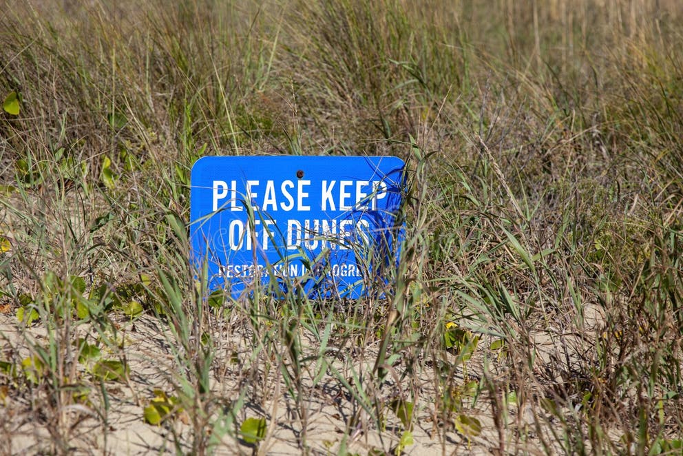PLEASE KEEP OFF the DUNES stock photo. Image of environment - 198784762