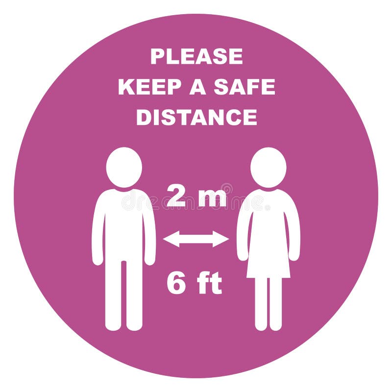 Please Keep a Safe Distance, Vector, Banner Stock Vector - Illustration ...