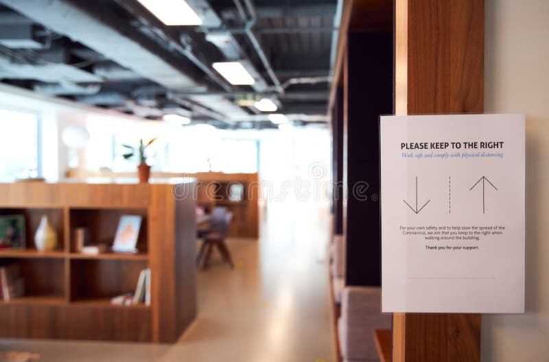 Please Keep To the Right Sign in Office Stock Image - Image of safety ...