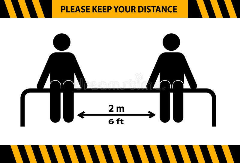 Please Keep Your Distance 6 Ft or 6 Feet , Social Distancing and ...