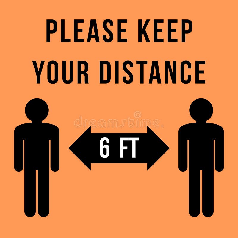 Please keep your distance stock vector. Illustration of distancing ...