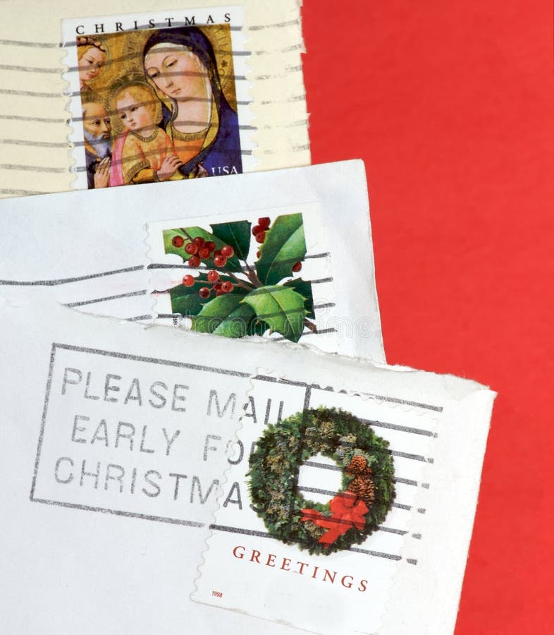 Please Mail Early for Christmas Editorial Image - Image of envelopes ...