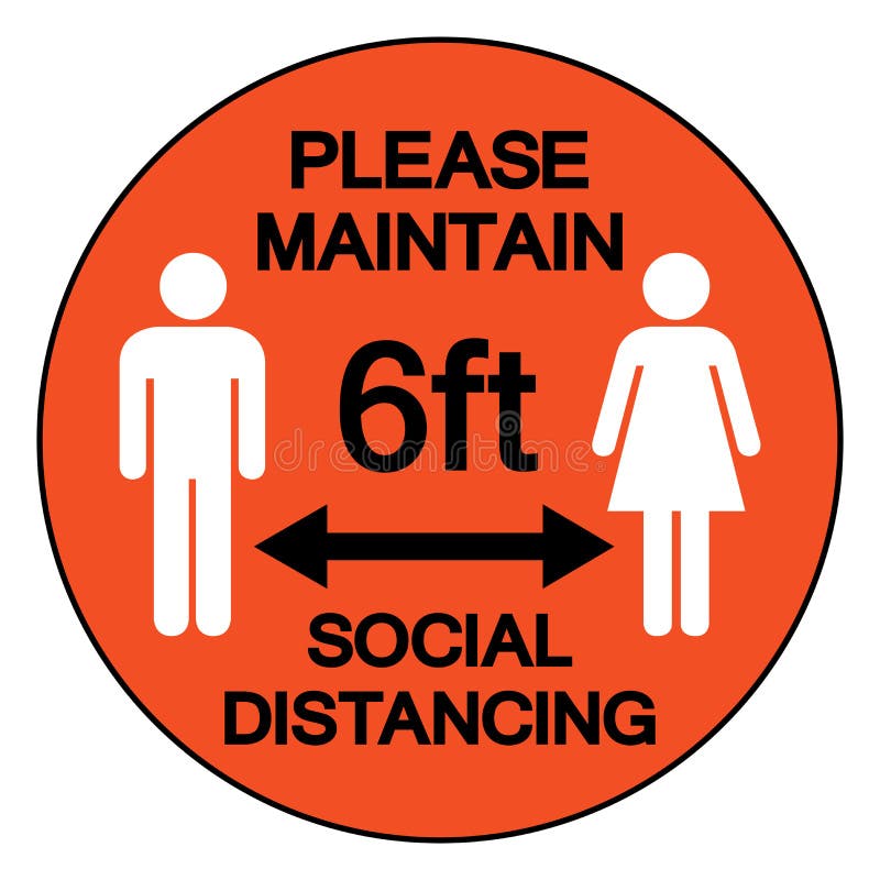 Social Distancing 6 Feet Apart Symbol Vector Illustration Isolated On