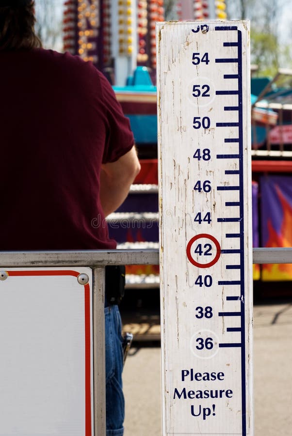 Please Measure Up Sign at Carnival Stock Image - Image of information ...