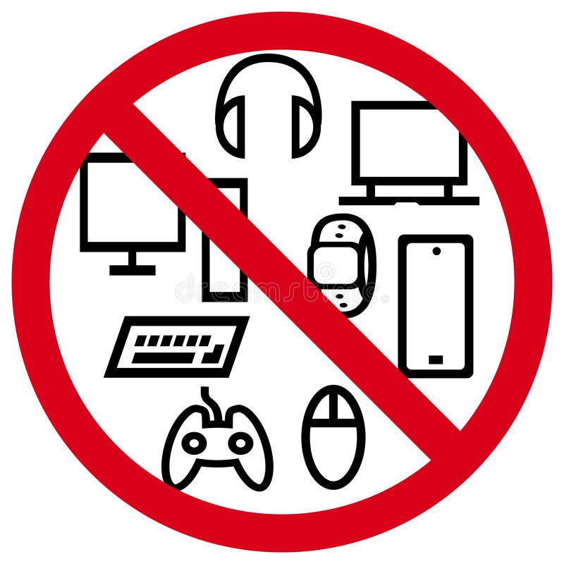 Please No Gadgets Here Icons on Red Prohibition Sign Stock Vector ... Please No Gadgets Here Icons on Red Prohibition Sign Stock Vector ...