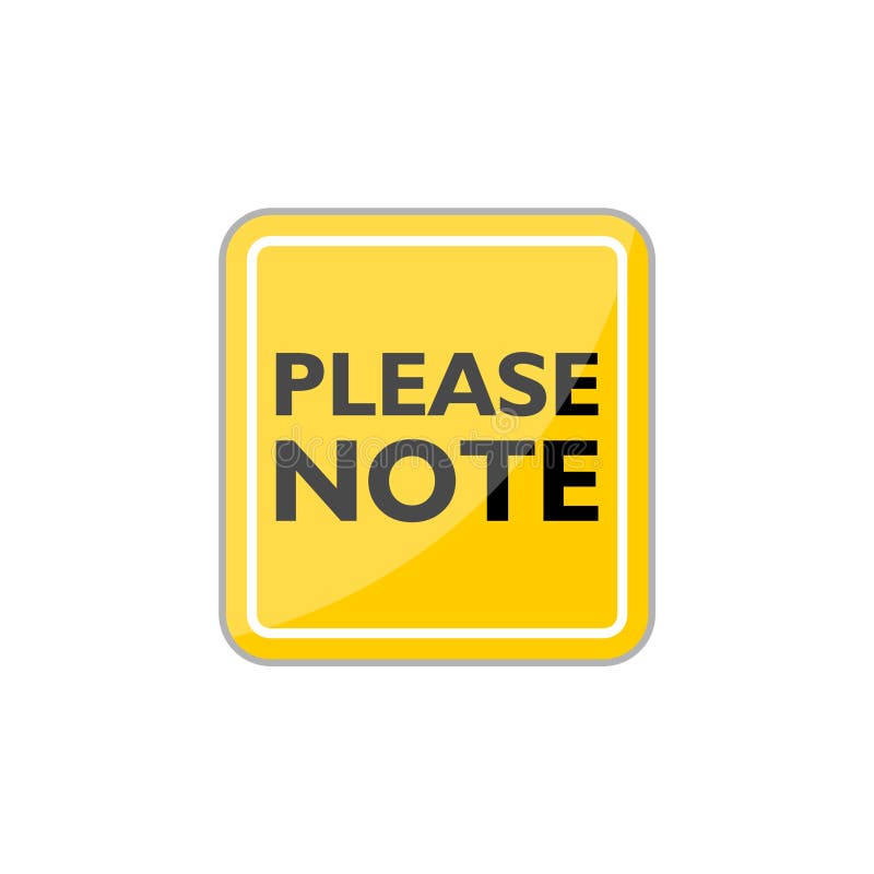 Please Note Road Sign on White Background Stock Vector - Illustration ...