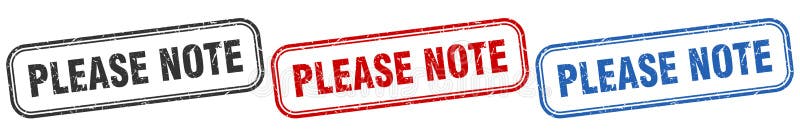 PLEASE NOTE, Text Written on Red Stamp Sign Stock Illustration ...