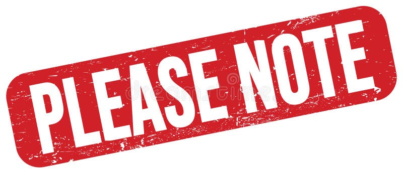 PLEASE NOTE Text on Red Grungy Stamp Sign Stock Illustration ...