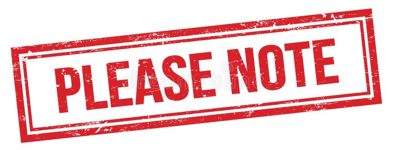 PLEASE NOTE, Text Written on Red Stamp Sign Stock Illustration ...