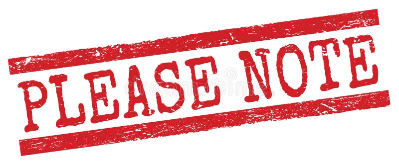 PLEASE NOTE, Text Written on Red Stamp Sign Stock Illustration ...
