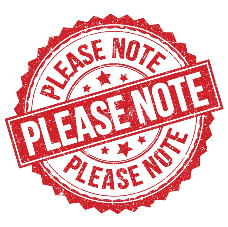 PLEASE NOTE Text on Red Round Stamp Sign Stock Illustration ...
