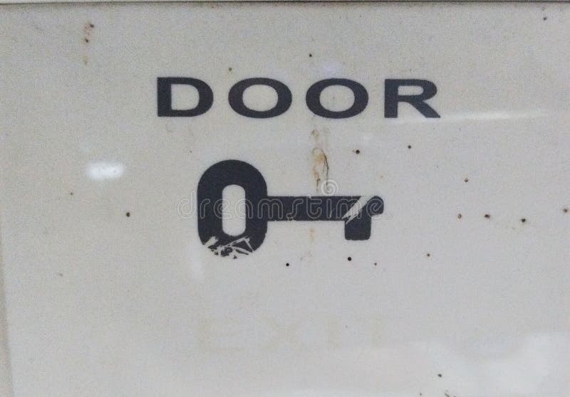 Please Open the Door with the Key Stock Image - Image of white, font ...