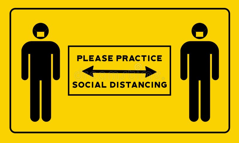 Please Practice Social Distancing Icon Infographic Sign Design Stock ...