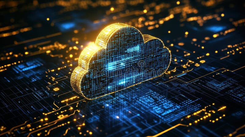 Digital Cloud: Data Storage and Processing in the Cloud Stock Photo ...