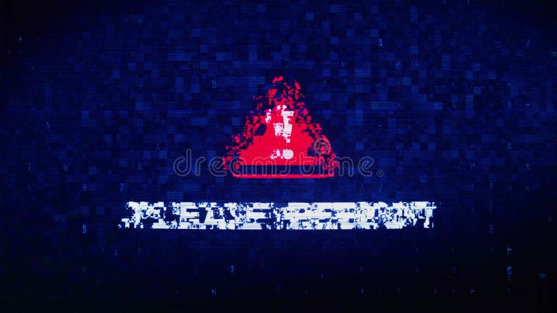 Please Reboot Text Digital Noise Twitch Glitch Distortion Effect Error ...