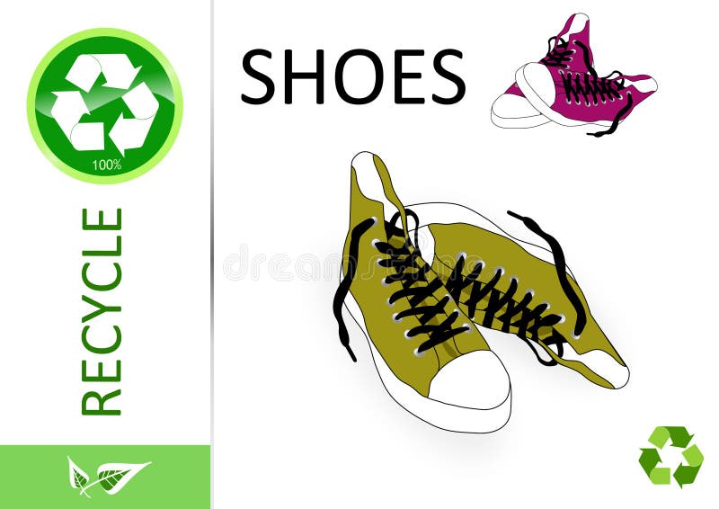 Please recycle shoes stock vector. Illustration of trash - 15220560
