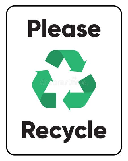 Please Recycle Sign Stickers and Labels on Vector Transparency ...
