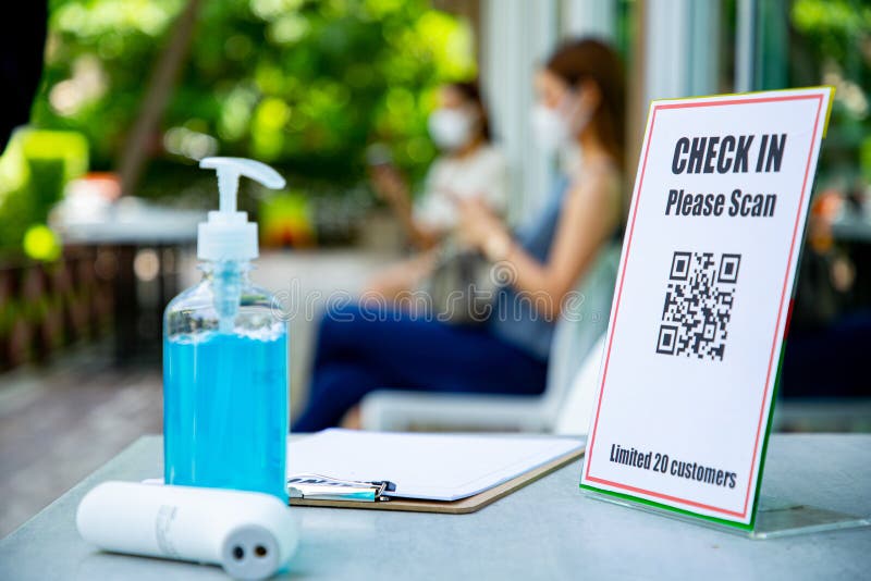 Please Scan Qr Barcode for Check in To Inside Restaurant Stock Image ...