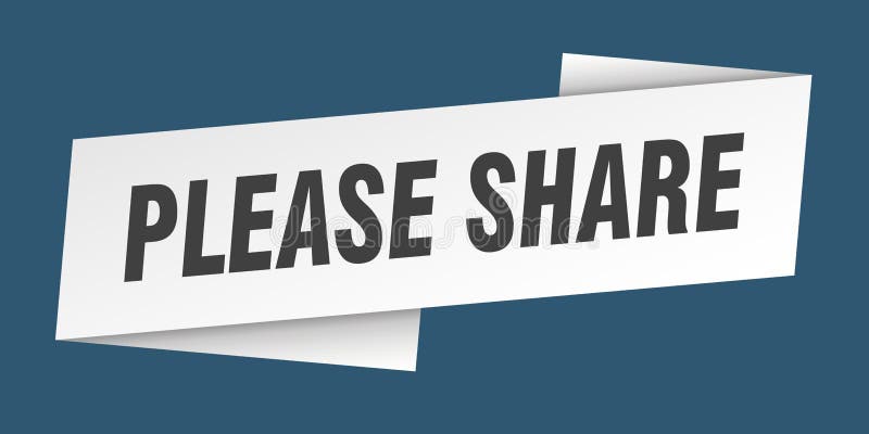 Please Share Banner Template. Ribbon Label Sign. Sticker Stock Vector ...