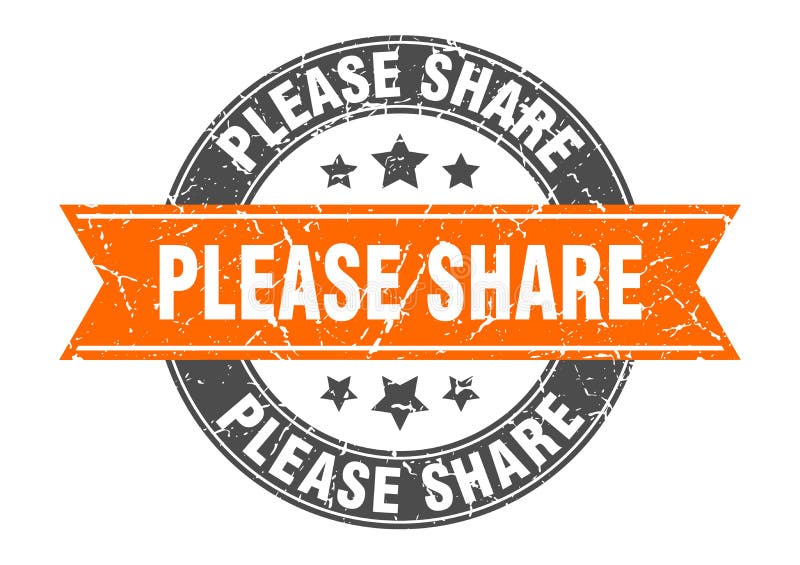 Please Share Round Stamp with Ribbon. Label Sign Stock Vector ...