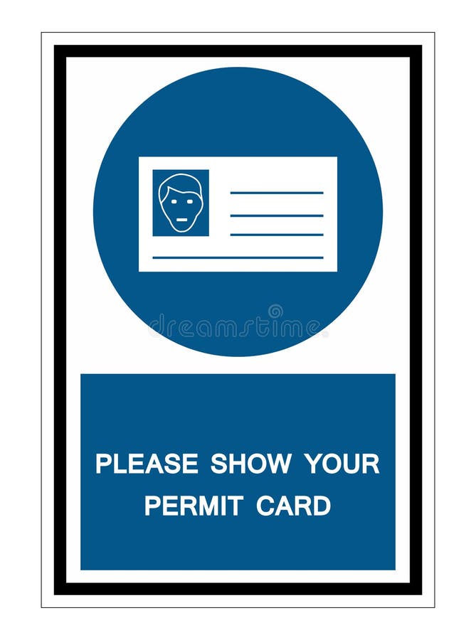 Please Show Your Permit Card Symbol Sign Isolate on White Background ...