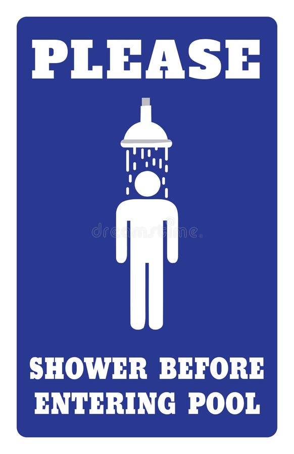 Please Shower before Entering Pool Sign Stock Vector - Illustration of ...