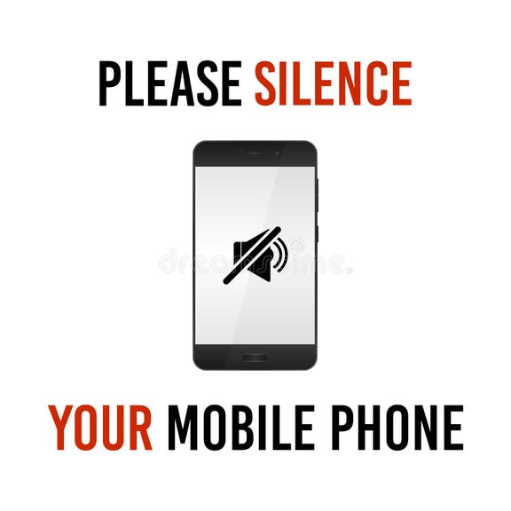Please Silence Your Mobile Phone, Vector Sign. Stock Photo ...