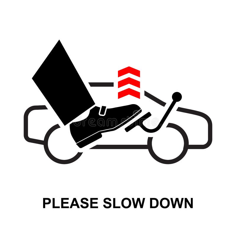 Please Slow Down Sign Isolated on White Background Stock Vector ...