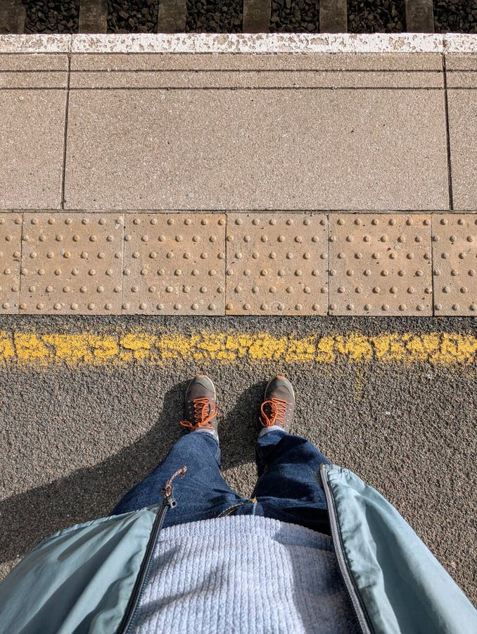 Please Stand Behind the Yellow Line Stock Image - Image of station ...
