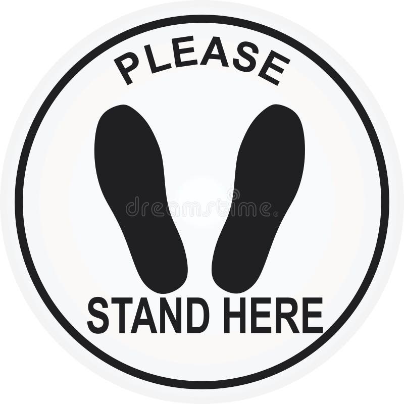 Please Stand Here Floor Sign Stock Vector - Illustration of care ...