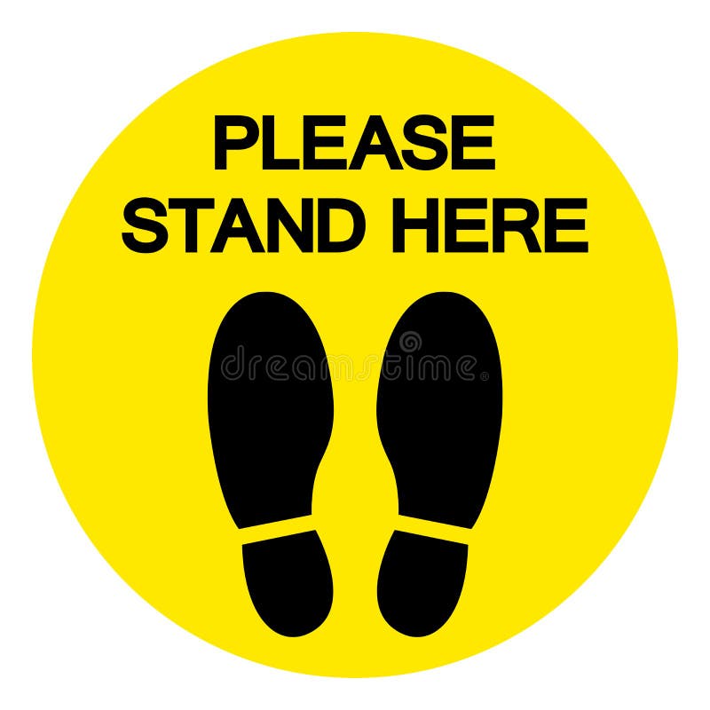 Please Stand Here Symbol, Vector Illustration, Isolated on White ...