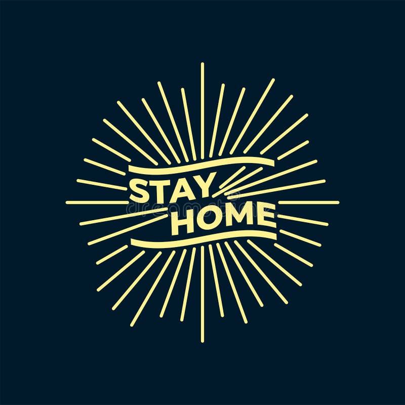 Please, Stay at Home Banner Design on White Background, Vector ...