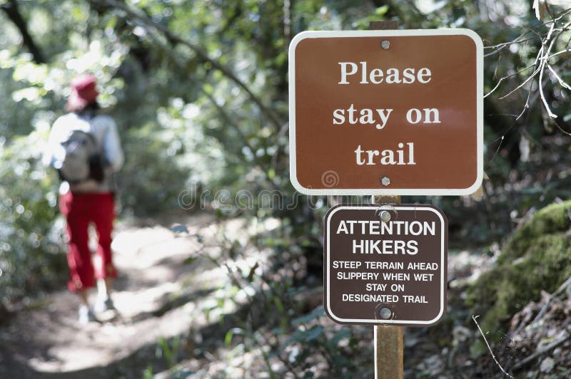Please stay on trail stock image. Image of information - 14193421