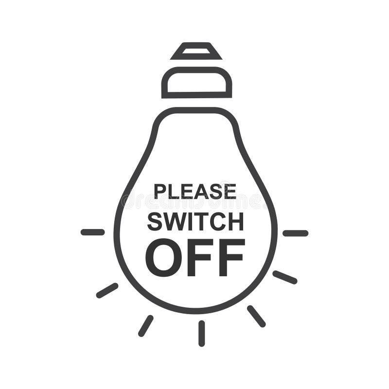 Please Switch Off Electricity, Save Energy Banner Stock Vector ...