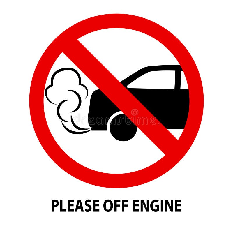 Do Not Switch on Engine Symbol Sign, Vector Illustration, Isolate on ...