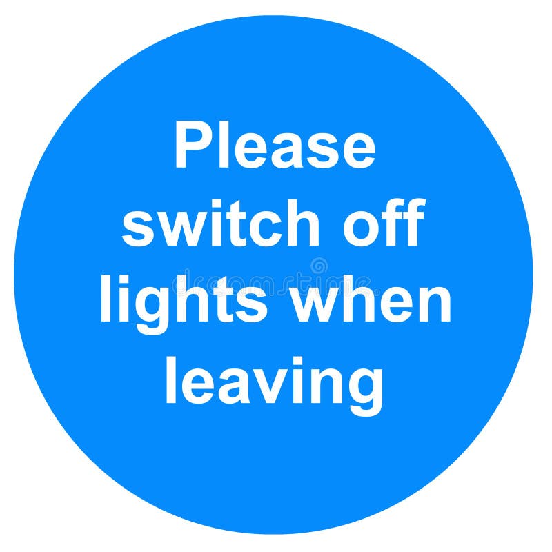 Please switch off lights stock illustration. Illustration of ...