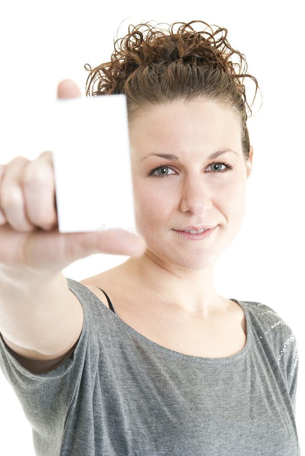 Please take my card stock image. Image of lady, business - 12799237